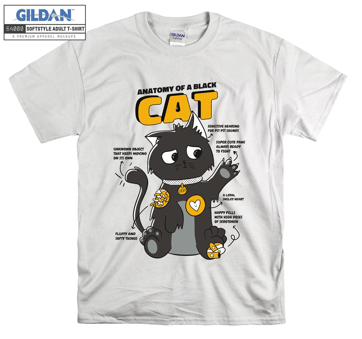 Anatomy Of A Black Cat T-shirt – Tshirk